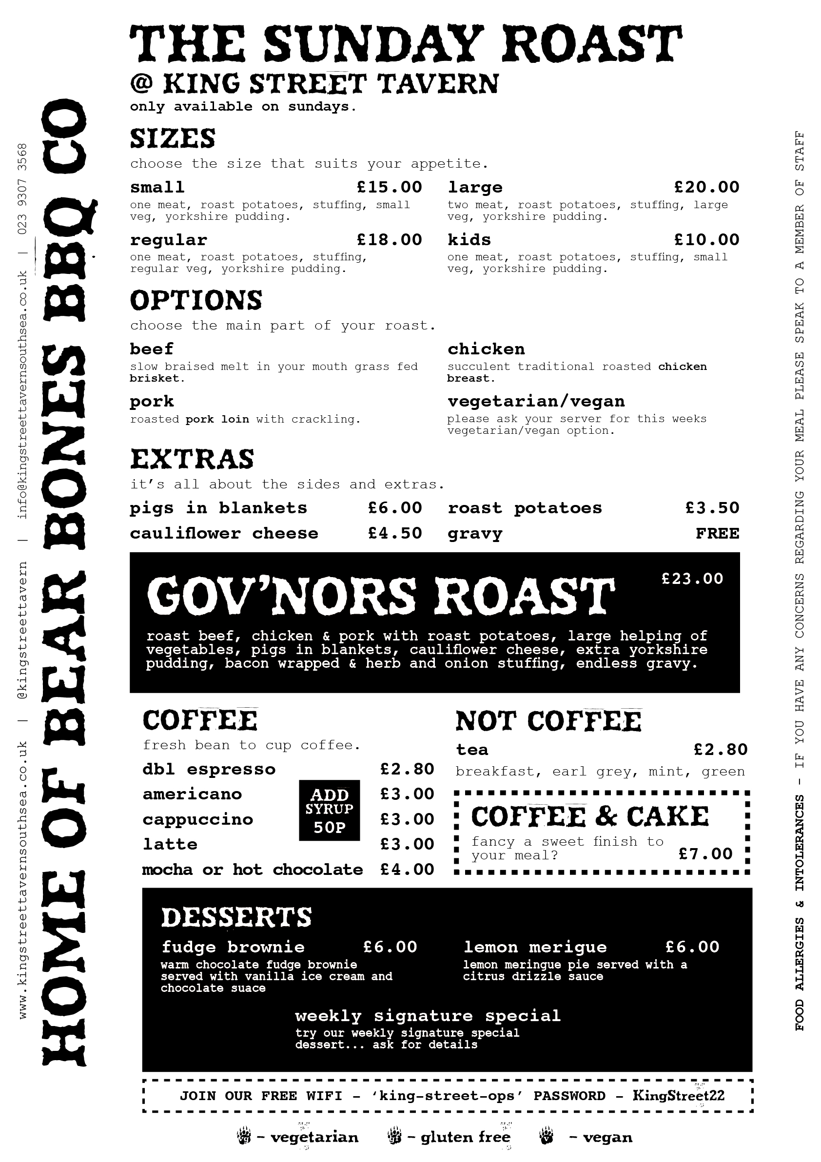 MENU – King Street Tavern